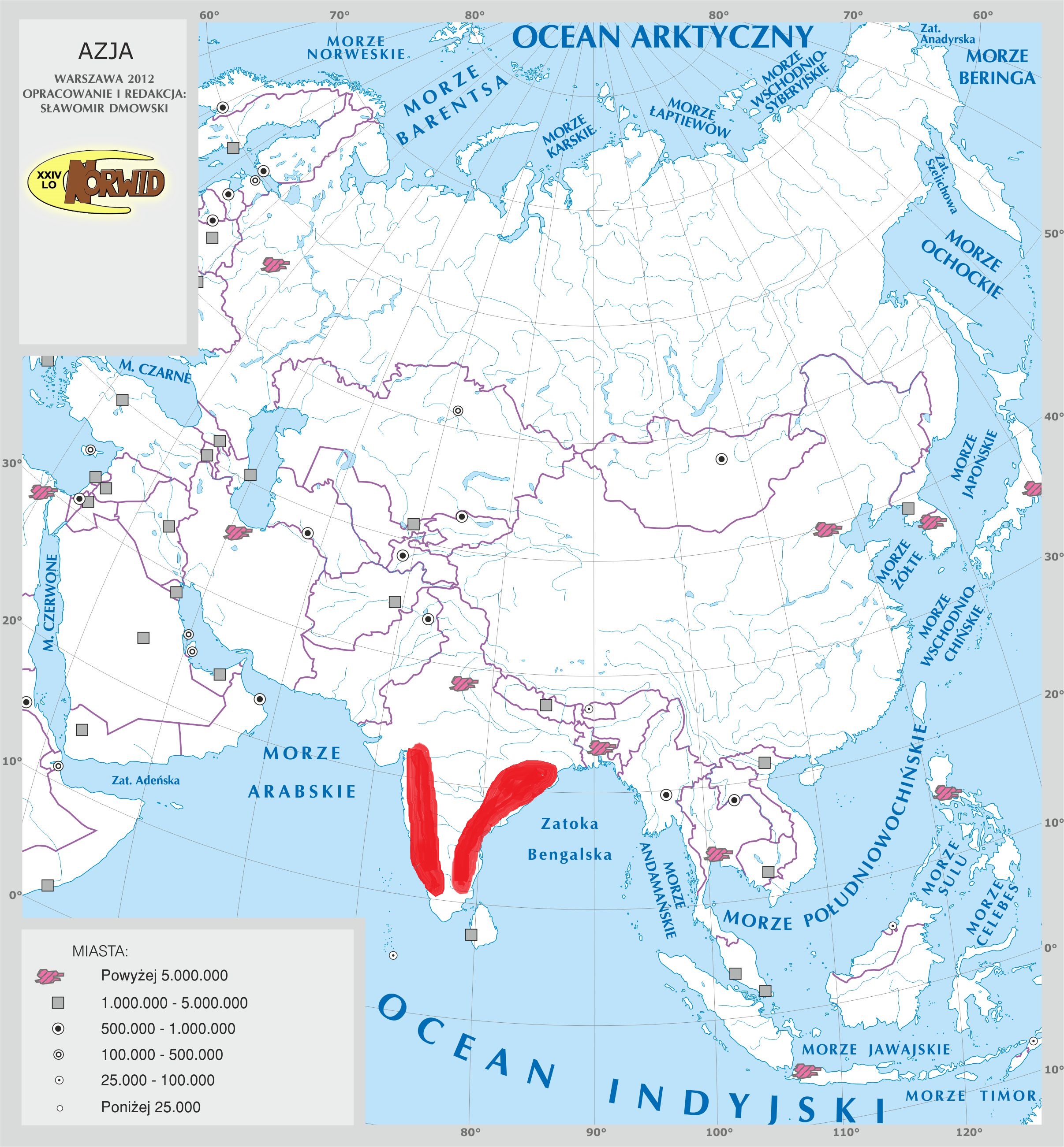 Level 2 - Azja - Góry 16-25 - Mapa fizyczna świata - Memrise